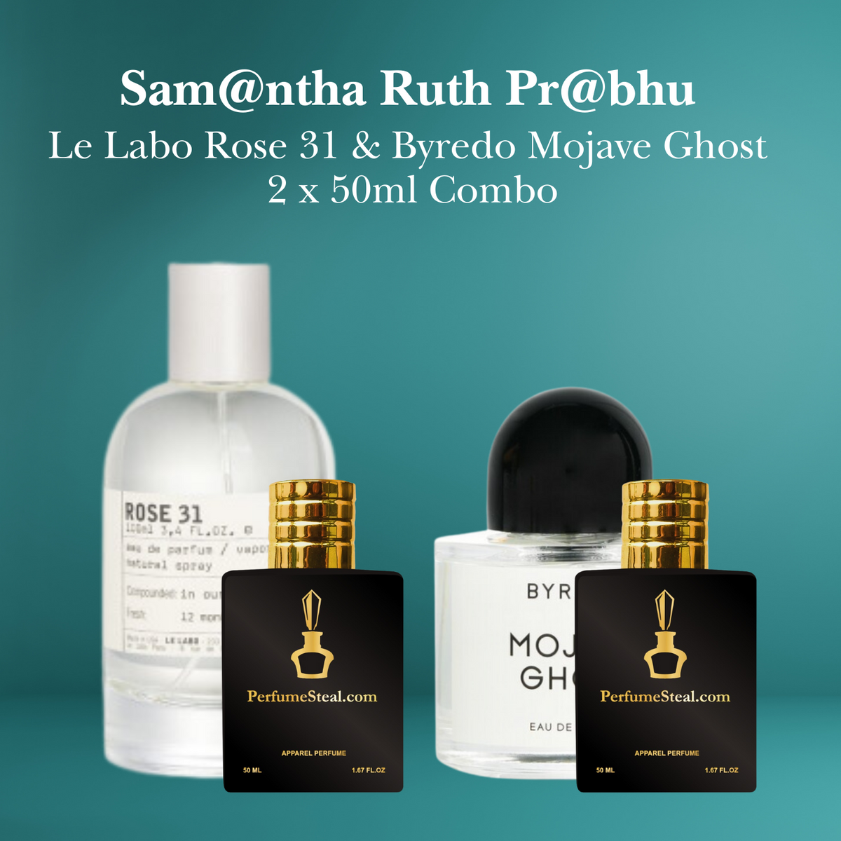 Sam@ntha Ruth Pr@bhu - Le Labo Rose 31 & Byredo Mojave Ghost 2 x 50ml – PerfumeSteal.in